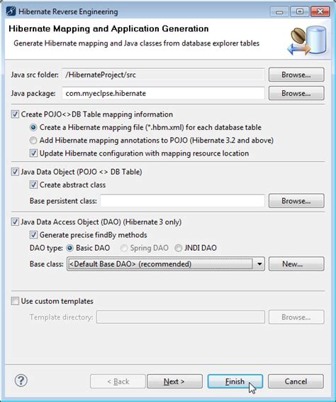 performing db operations using hibernate genuitec