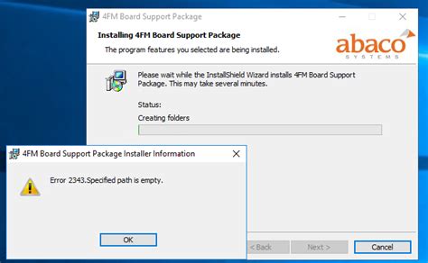 solved installation fails with error code 2343 specified path is