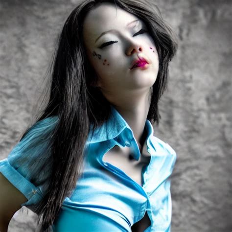 Sexy Ultrarealistic 1 2 High Contrast Girl Solo Cleavage