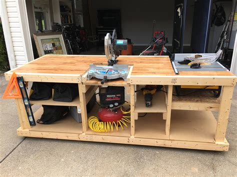 I Built A Mobile Workbench • R Diy Mobile Workbench Garage Work