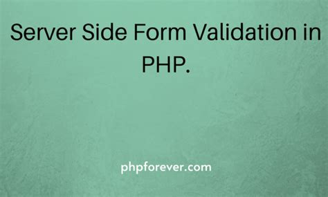 Php 8 Server Side Form Validation Tutorial Example
