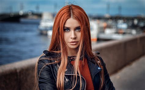 Leather Jackets Portrait Women Dana Bounty Women Outdoors Redhead