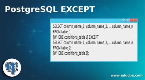 postgresql except how does except operator work in postgresql