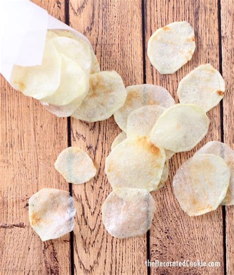 Homemade Potato Chips Crispy And Salty Made In The Microwave