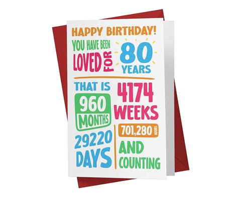 Buy Karto 80th Birthday Card For Him Her 80th Anniversary Card For