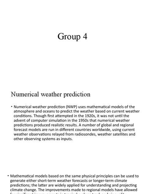 Group 4 Pdf Numerical Weather Prediction General Circulation Model
