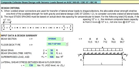 Composite Collector Beam Design With Seismic Loads Based On Aisc 360 05