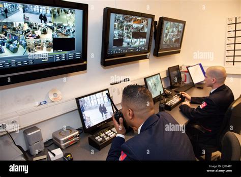 Netherlands Security Guards In A Big Shopping Mall Are Watching The