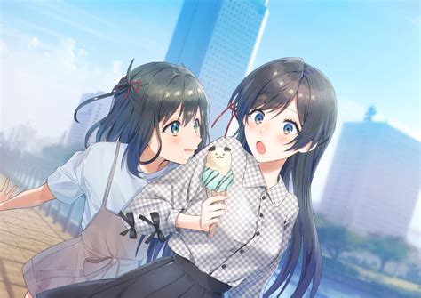 Black Hair Blue Eyes Building City Clouds Dress Food Green Eyes Ice