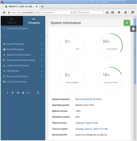 ubuntu 16 04 lts install virtualmin server world