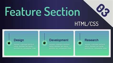 responsive card feature section using html and css ib media youtube