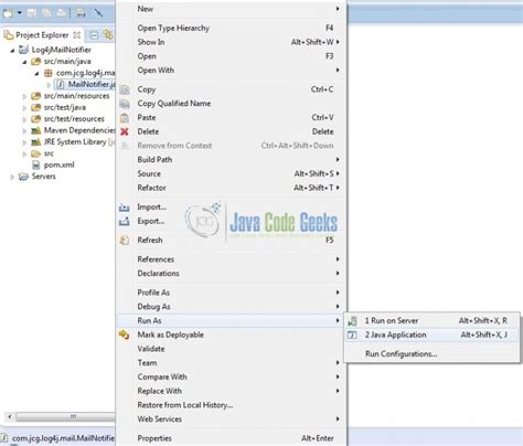log4j email configuration example examples java code