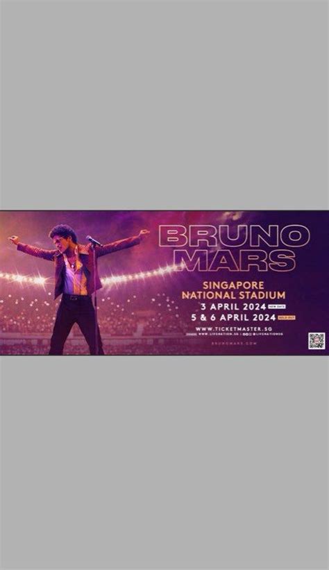 2 Tiket Bruno Mars 3 April 2024 General Standing Tiket And Voucher