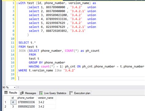 sql query to select data that have only 1 row stack overflow