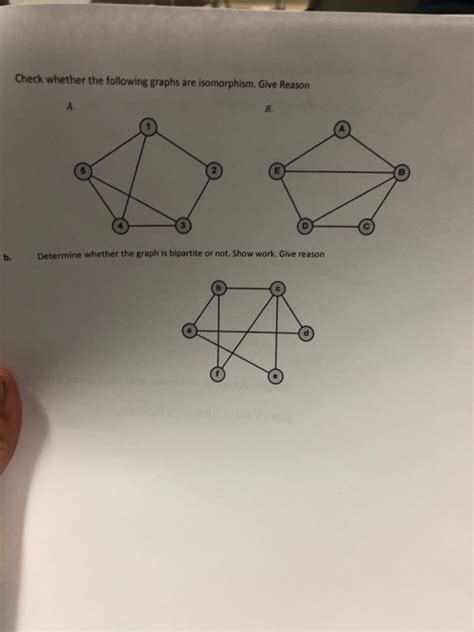 Solved Check Whether The Following Graphs Are Isomorphism