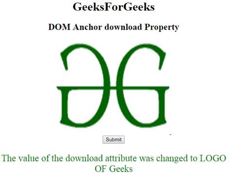 html dom anchor download property geeksforgeeks