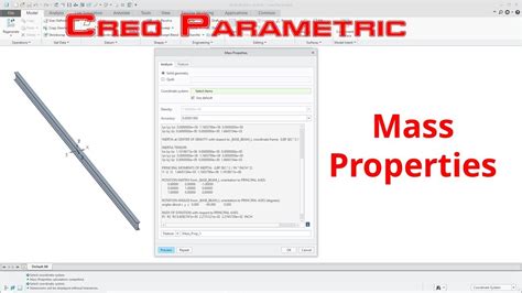 creo parametric mass properties analysis tools tutorial youtube
