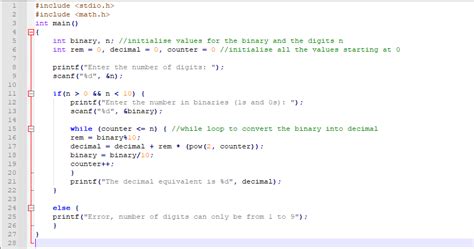 binary digits separator and convert to decimal using power function in