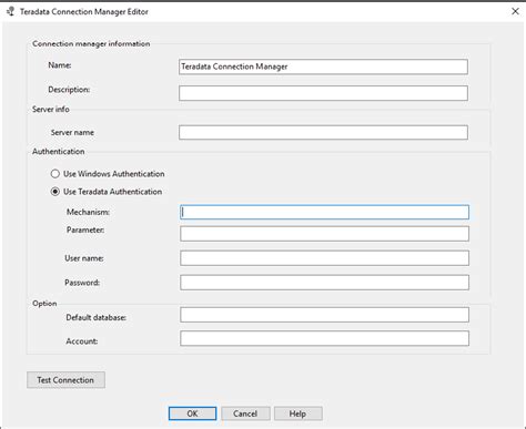 use the teradata connection manager sql server