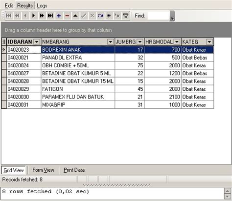 perintah script sql menampilkan data select dari tabel mysql server
