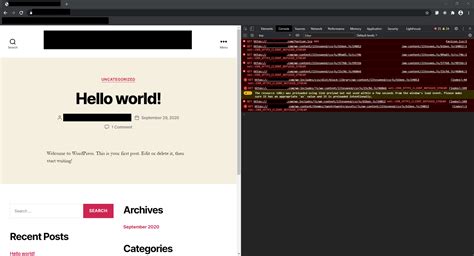 fresh wordpress install throwing errors in the console maxing server