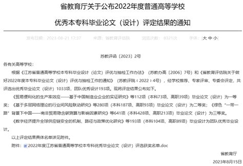 【喜讯】我院2022届本科毕业论文（设计）在省厅评优中再创佳绩 南京审计大学法学院