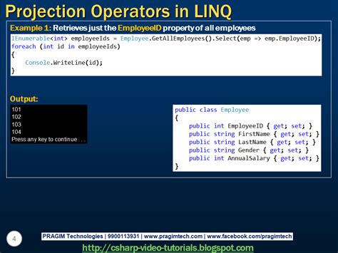 sql server and c video tutorial part 7 projection operators