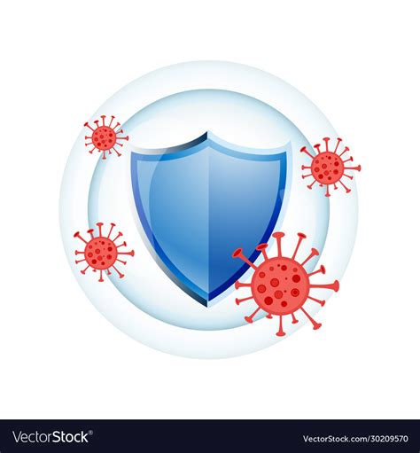 Immune System Medical Protection Shield Concept Vector Image