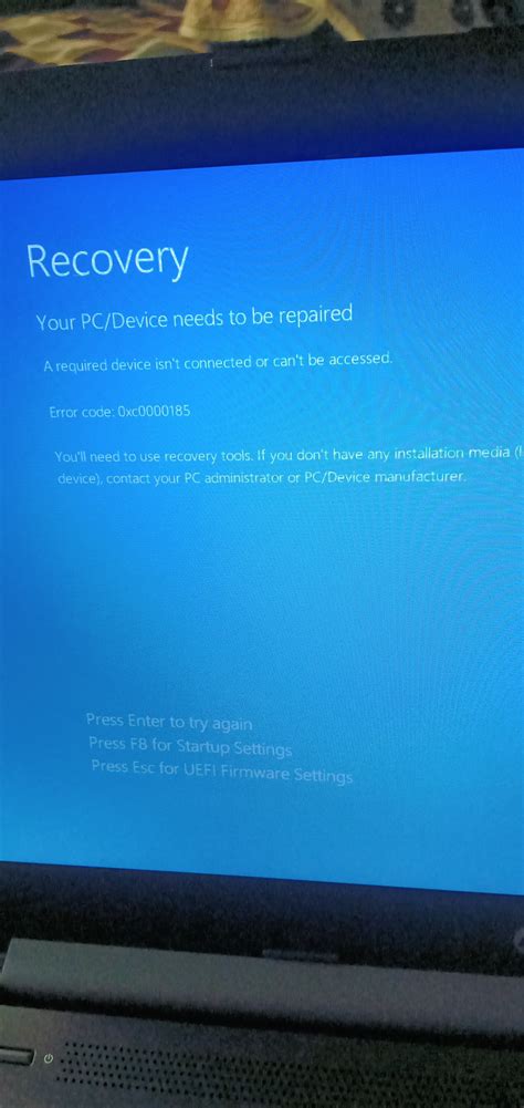 error code 0xc0000185 windows 10 ask the system questions