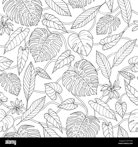 Tropical Leaves Coloring Pages