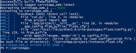 python docker compose cannot find flask configuration