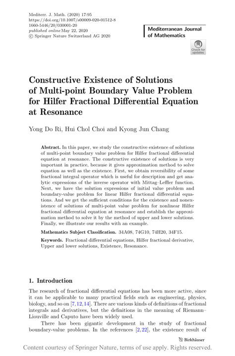 Constructive Existence Of Solutions Of Multi Point Boundary Value