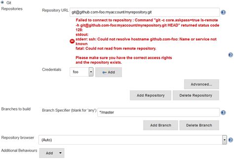 github how to access a remote git repository in jenkins