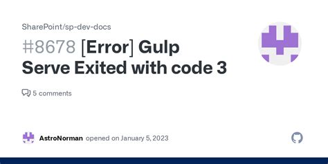 [error] gulp serve exited with code 3 · issue 8678 · sharepoint sp dev