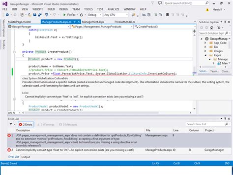 runtime exceptions when trying to submit data
