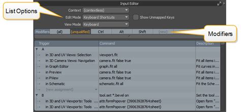 using the input editor