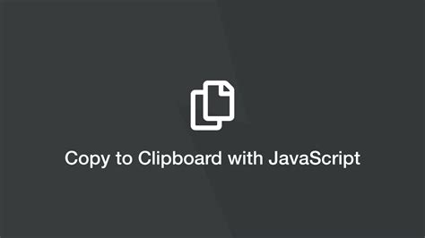 how to copy to clipboard with javascript skillsugar