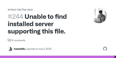 unable to find installed server supporting this file · issue 244