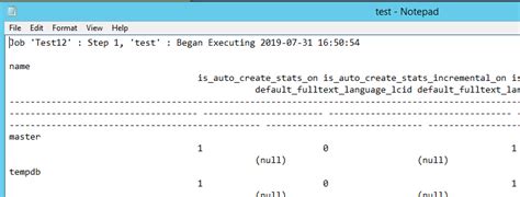 save sql server job output results to text file database