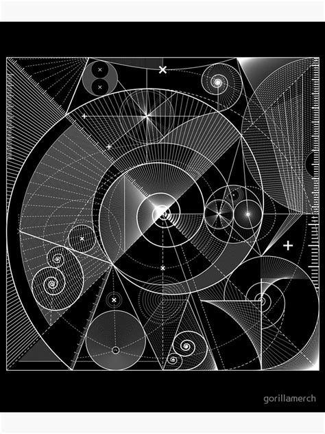 Fibonacci Sequence Spiral Sacred Geometry Design Poster By