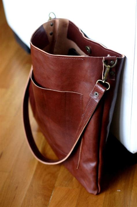 Leather Shoulder Bag Unisex Leather Tote By Creazionidiangelina 180