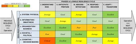 Example Of A Resilience Matrix Showing The Resilience Level In Each