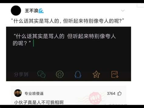 什么话其实是骂人的，但听起来特别像夸人呢？ 哔哩哔哩