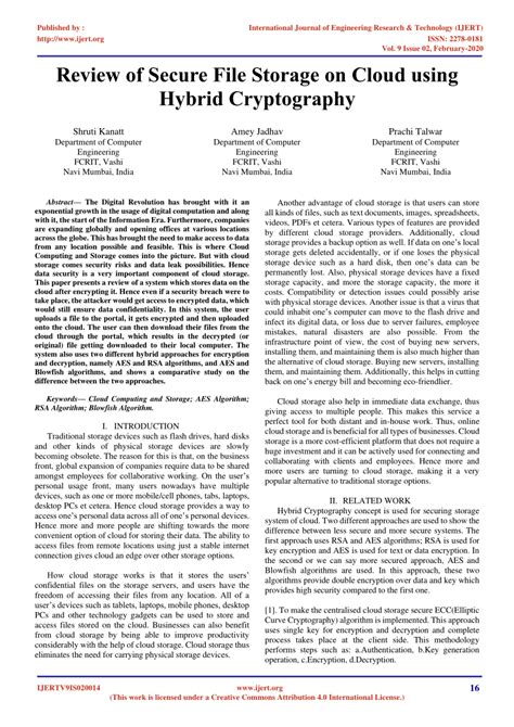 pdf review of secure file storage on cloud using hybrid cryptography
