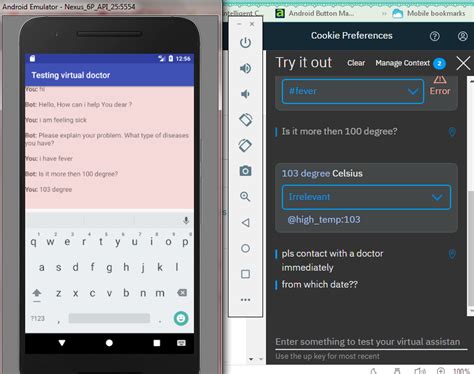 ibm watson assistant dialog working in try it out but not in android