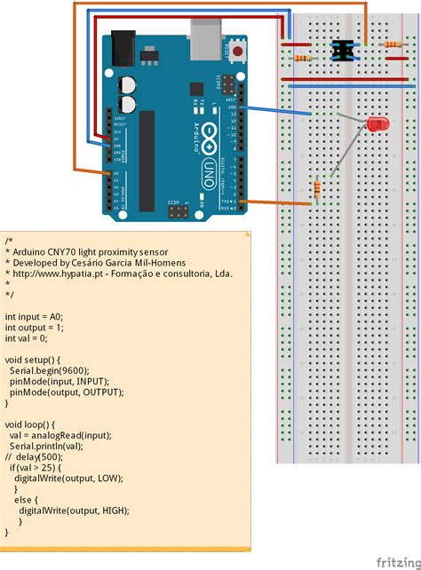 fritzing project arduino cny70 light proximity sensor