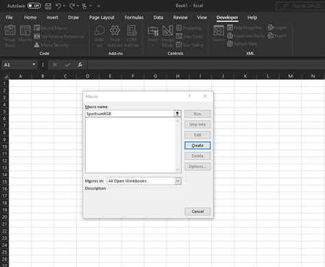 github bart1259 spectrumrgb excel macro for setting the background