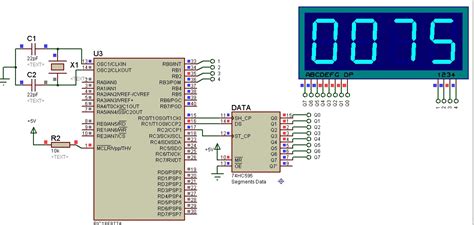 74hc595 interfacing with 7 segment displays and pic microcontroller