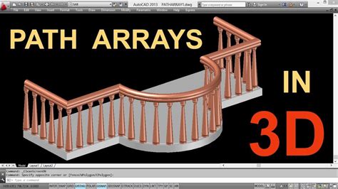 autocad path arrays autocad arrays youtube
