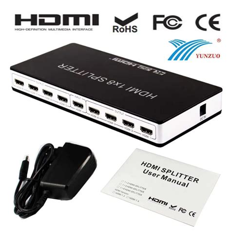 Rohs Ce Divisor Hdmi 1x8 Interruptor En 8 Convertidor Hdcp 1 4